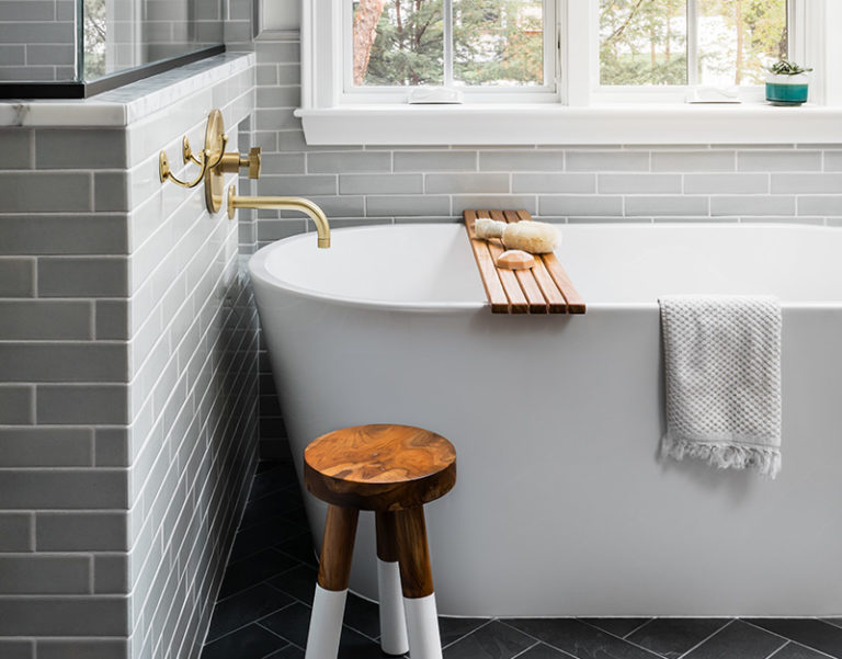 A Spacious Shower and Skylit Tub Anchor a Bright Bathroom Renovation in ...